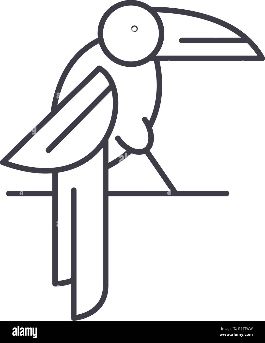 Parrot line icon concept. Parrot vector linear illustration, symbol ...