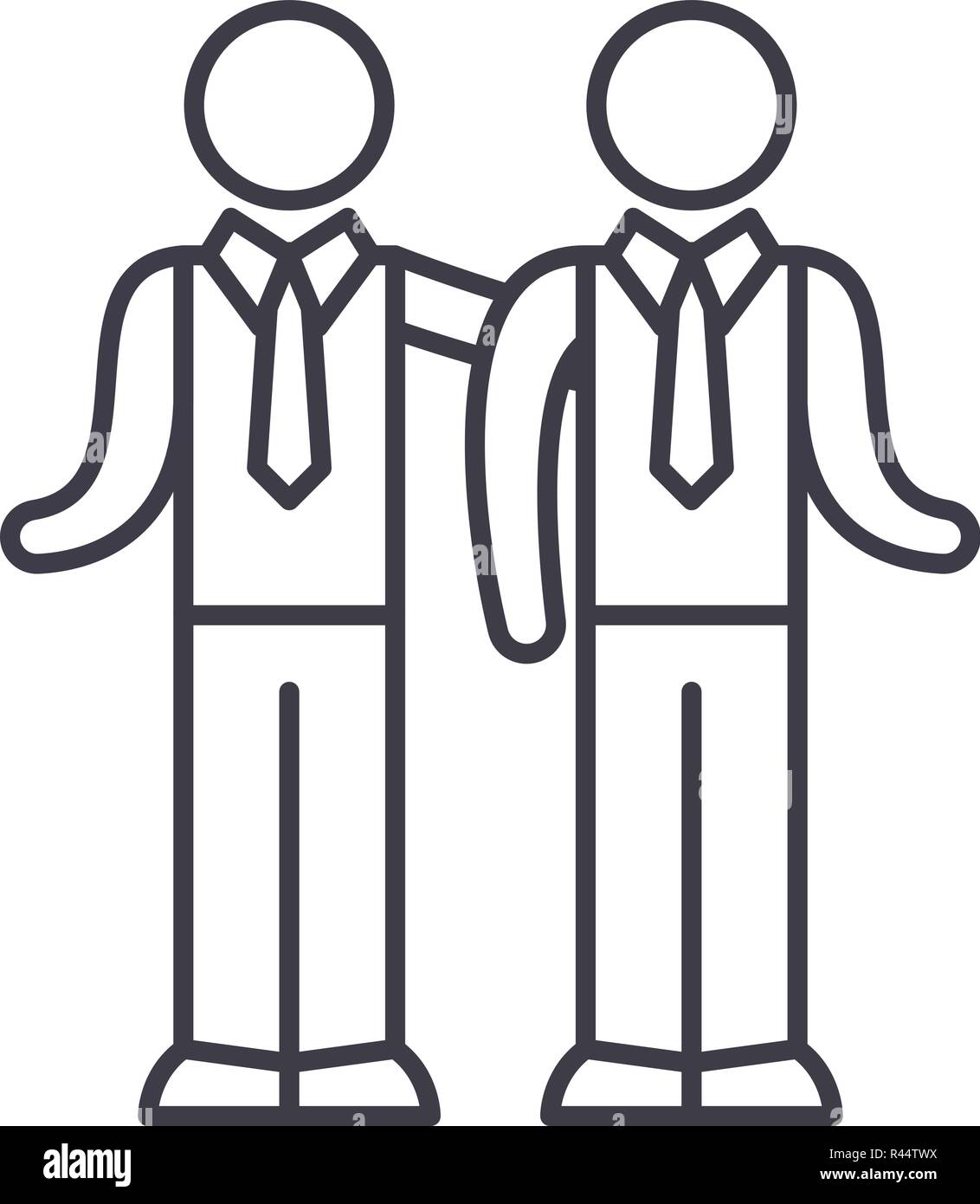 Partnership line icon concept. Partnership vector linear illustration ...