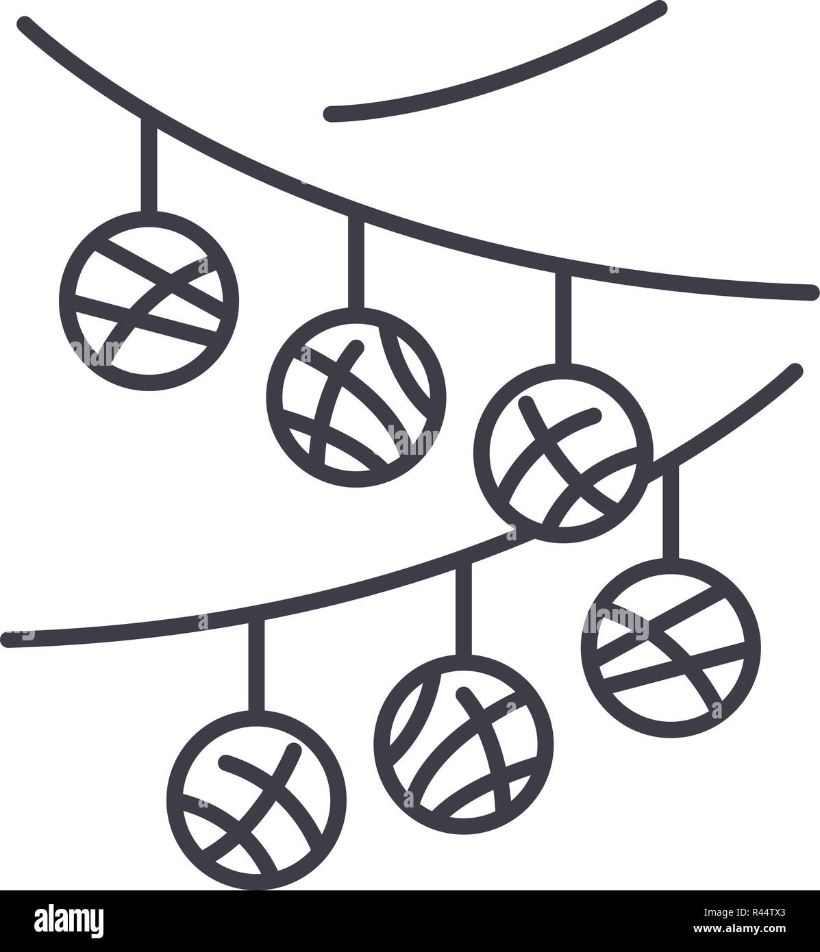 Party decorations line icon concept. Party decorations vector linear ...