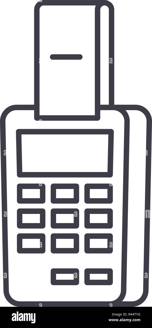 Payment by terminal line icon concept. Payment by terminal vector ...