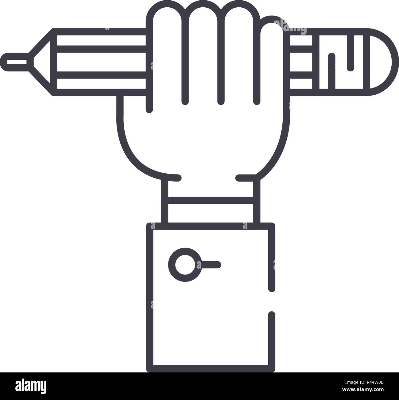 Pencil drawing line icon concept. Pencil drawing vector linear ...