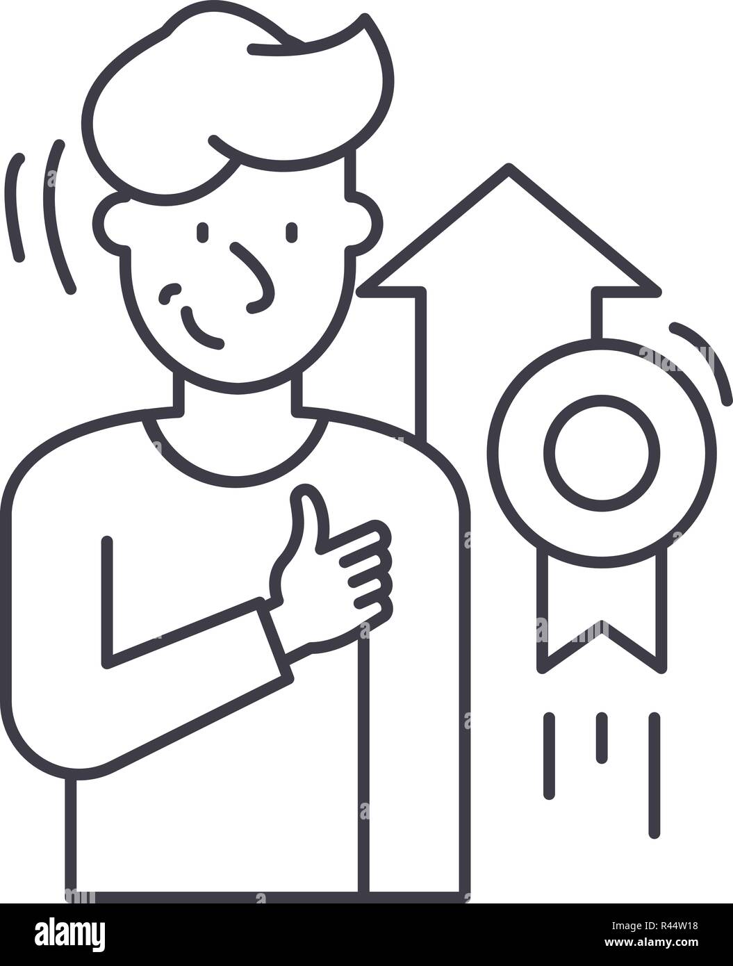 Personal achievement line icon concept. Personal achievement vector ...