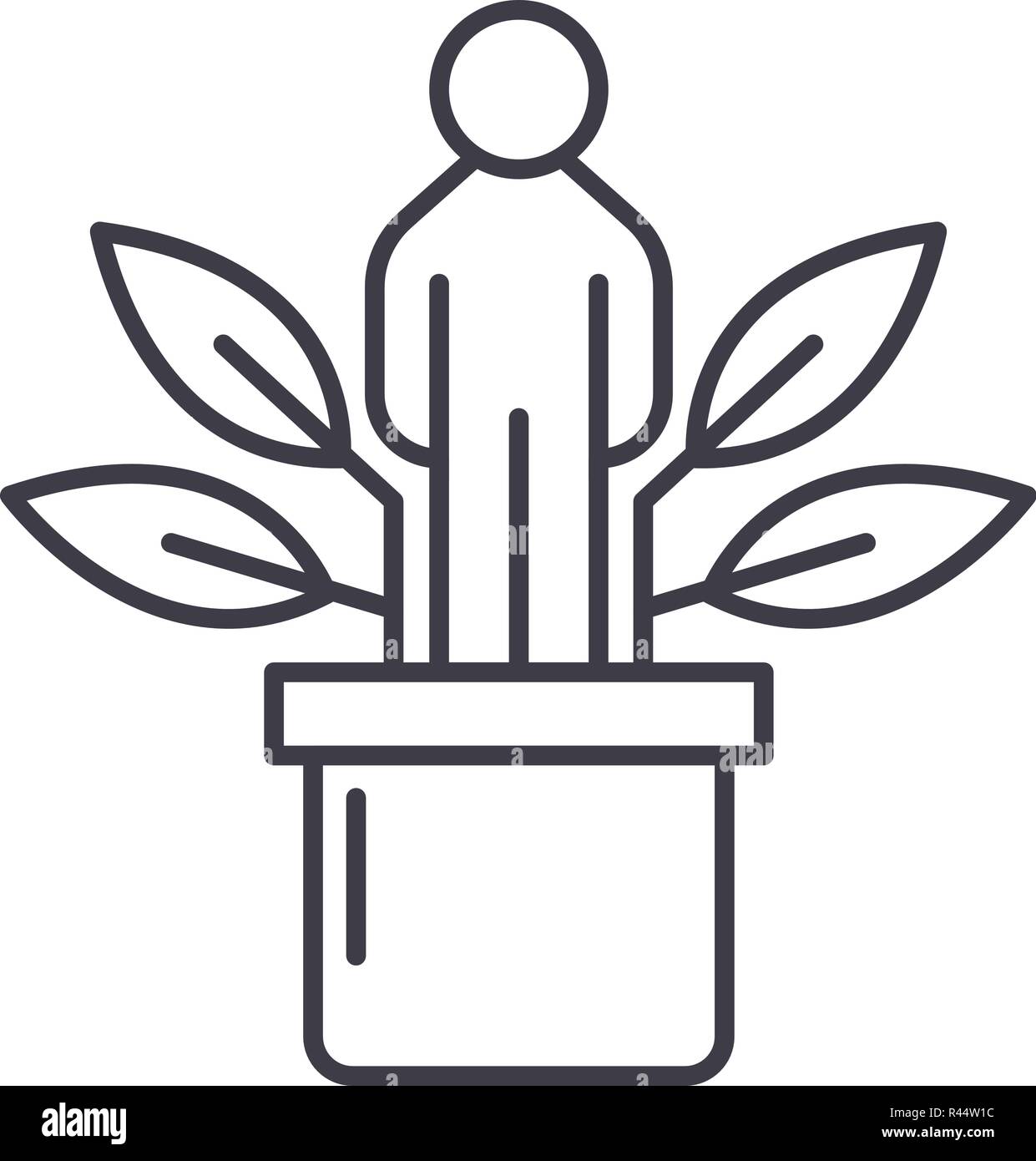 Personal development line icon concept. Personal development vector ...