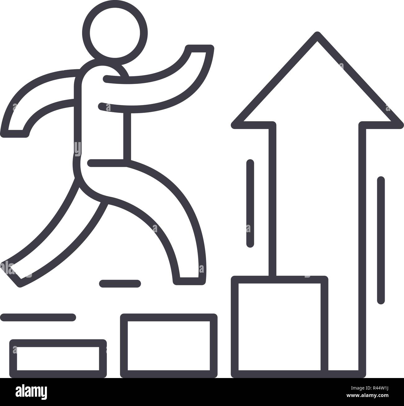 Personal improvement line icon concept. Personal improvement vector ...