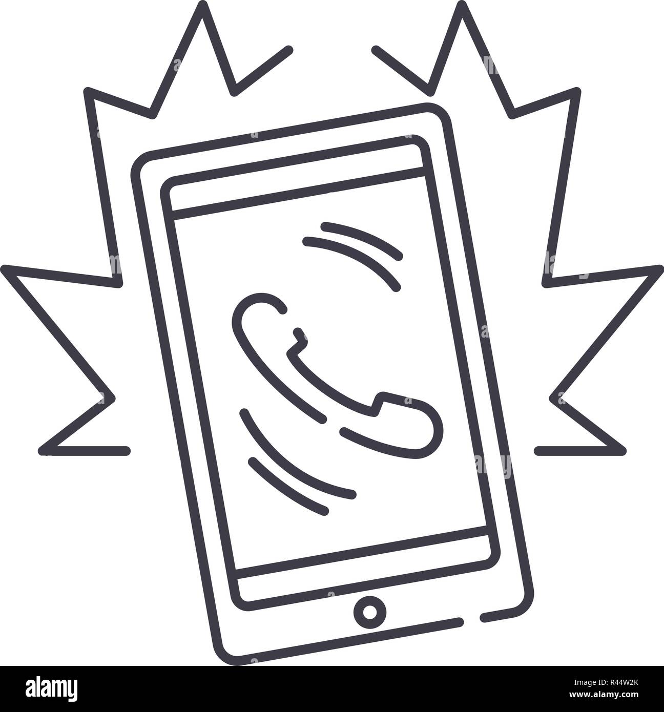 Phone call line icon concept. Phone call vector linear illustration ...