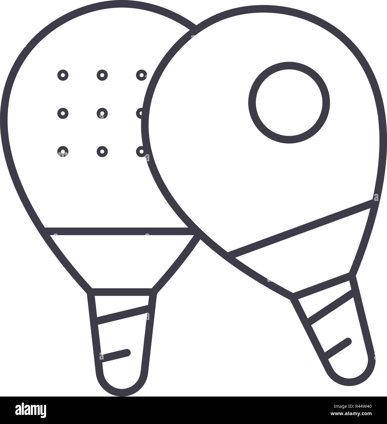 Ping pong line icon concept. Ping pong vector linear illustration ...