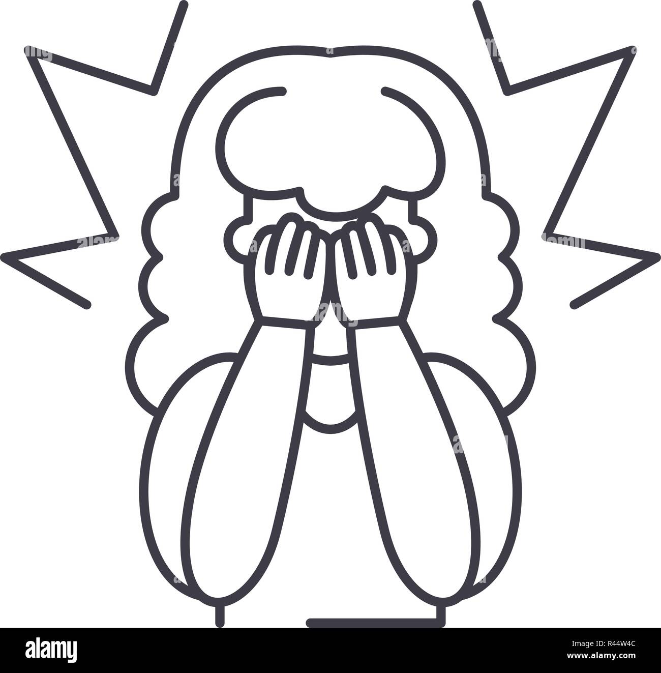 Pity line icon concept. Pity vector linear illustration, symbol, sign ...