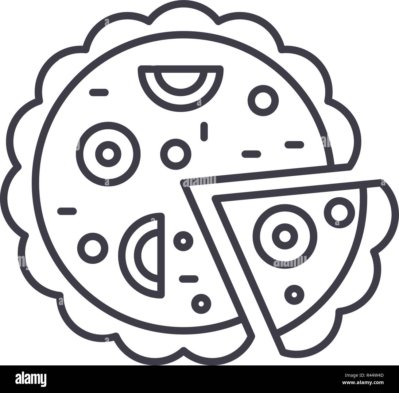 Pizza line icon concept. Pizza vector linear illustration, symbol, sign ...