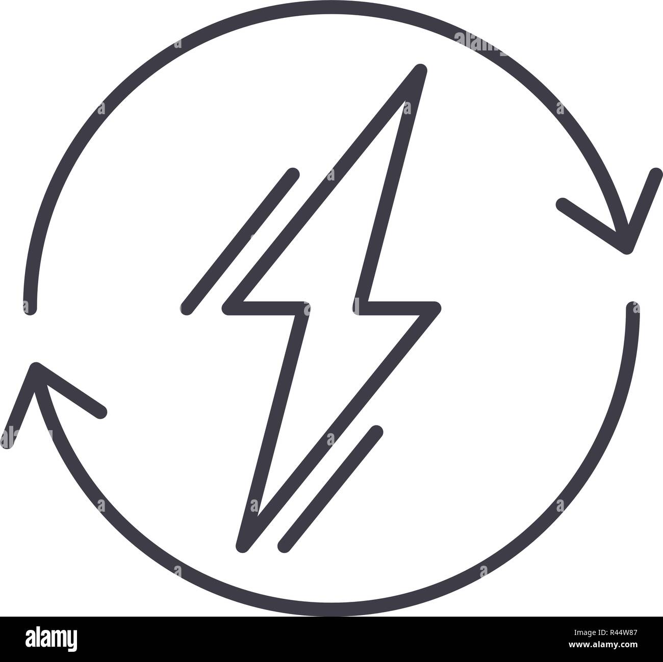 Power usage line icon concept. Power usage vector linear illustration ...