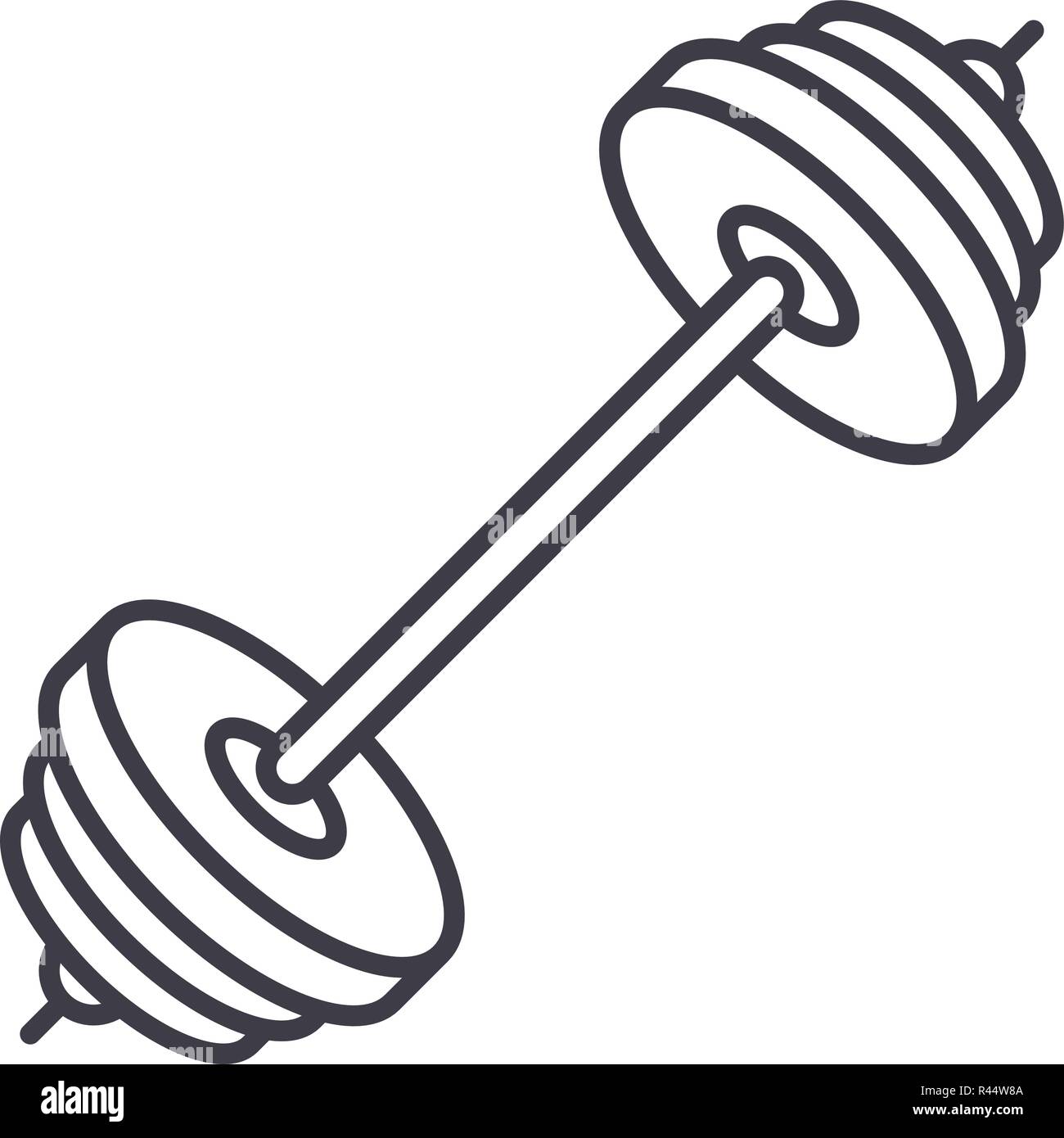Powerlifting bar line icon concept. Powerlifting bar vector linear ...