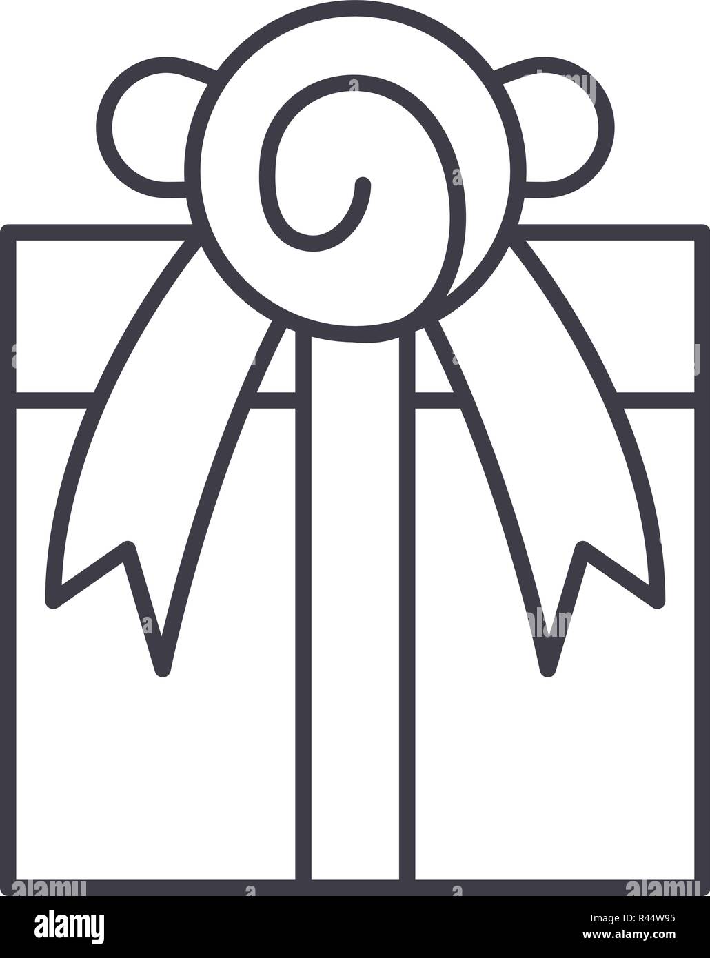 Present line icon concept. Present vector linear illustration, symbol ...