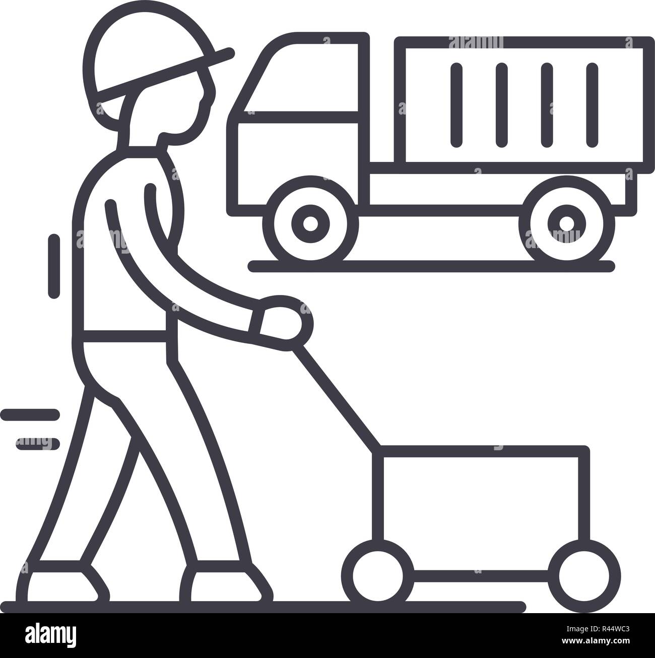 Production cycle line icon concept. Production cycle vector linear ...