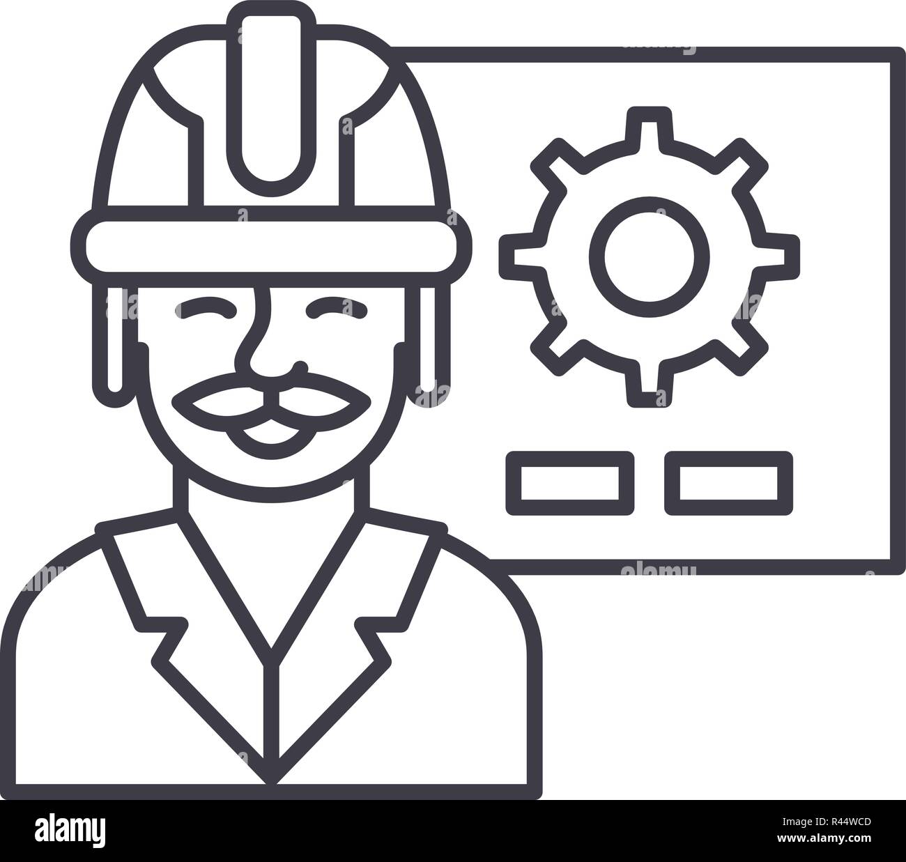 Production presentation line icon concept. Production presentation ...