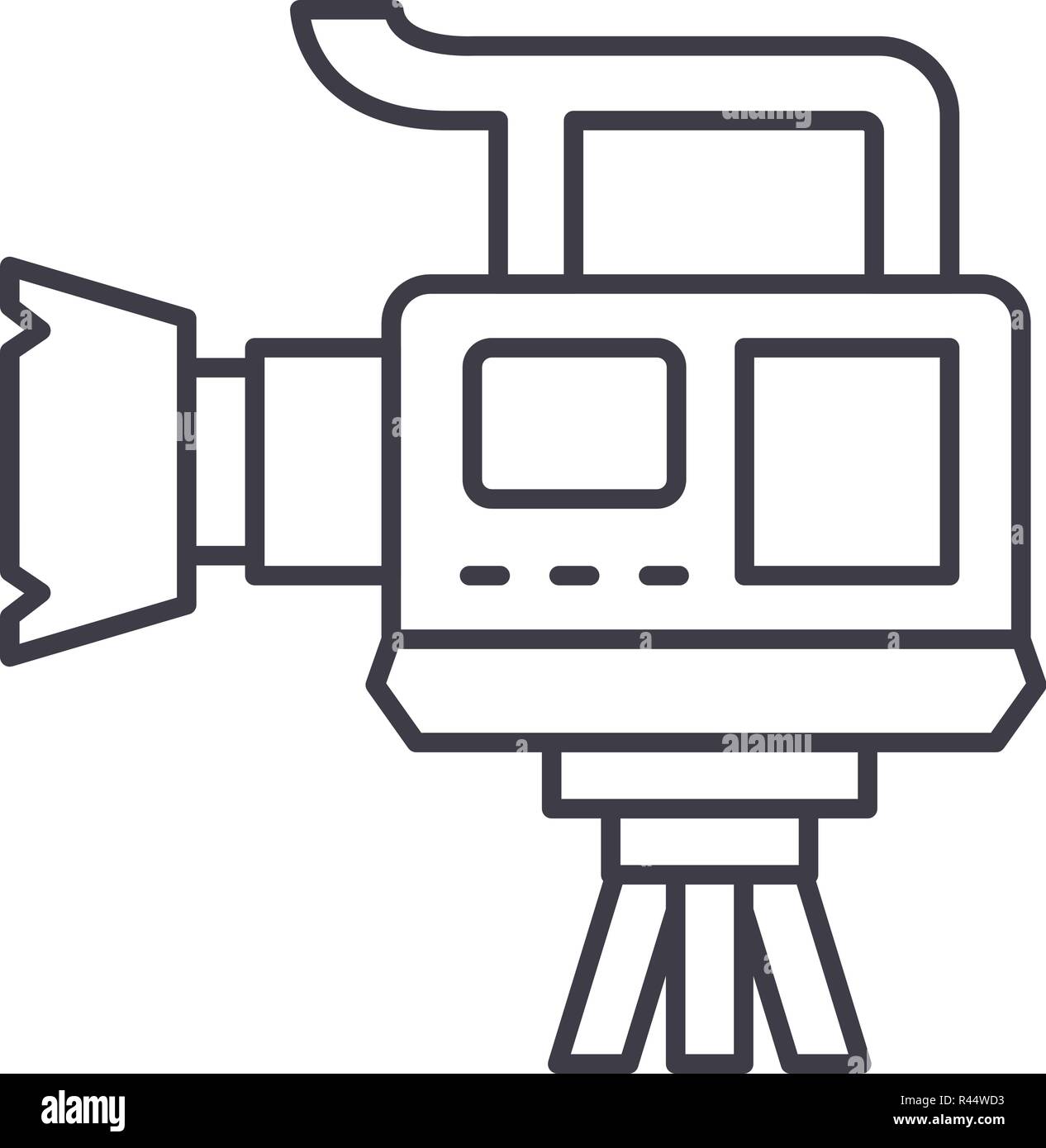 Professional video camera line icon concept. Professional video camera ...