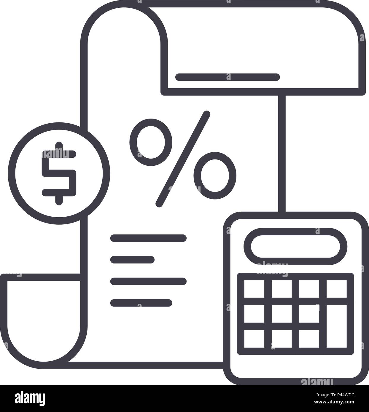 Profit and loss statement line icon concept. Profit and loss statement ...