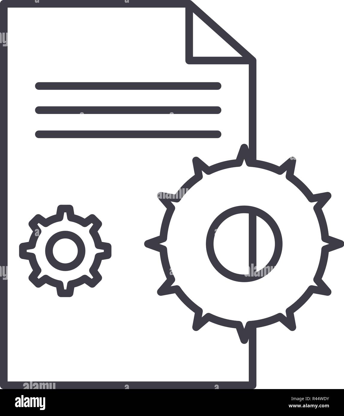 Project agreement line icon concept. Project agreement vector linear ...