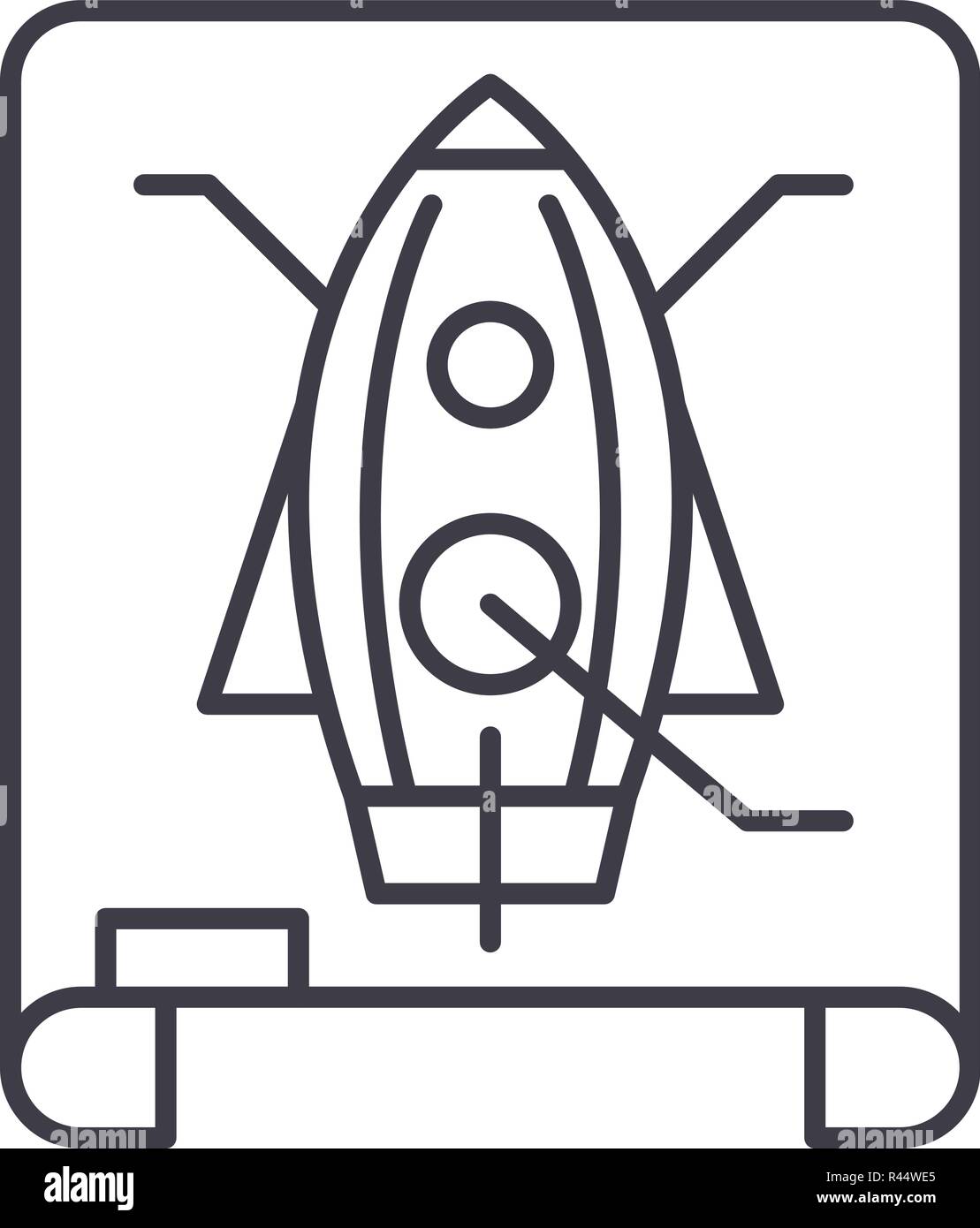 Project drawing line icon concept. Project drawing vector linear ...