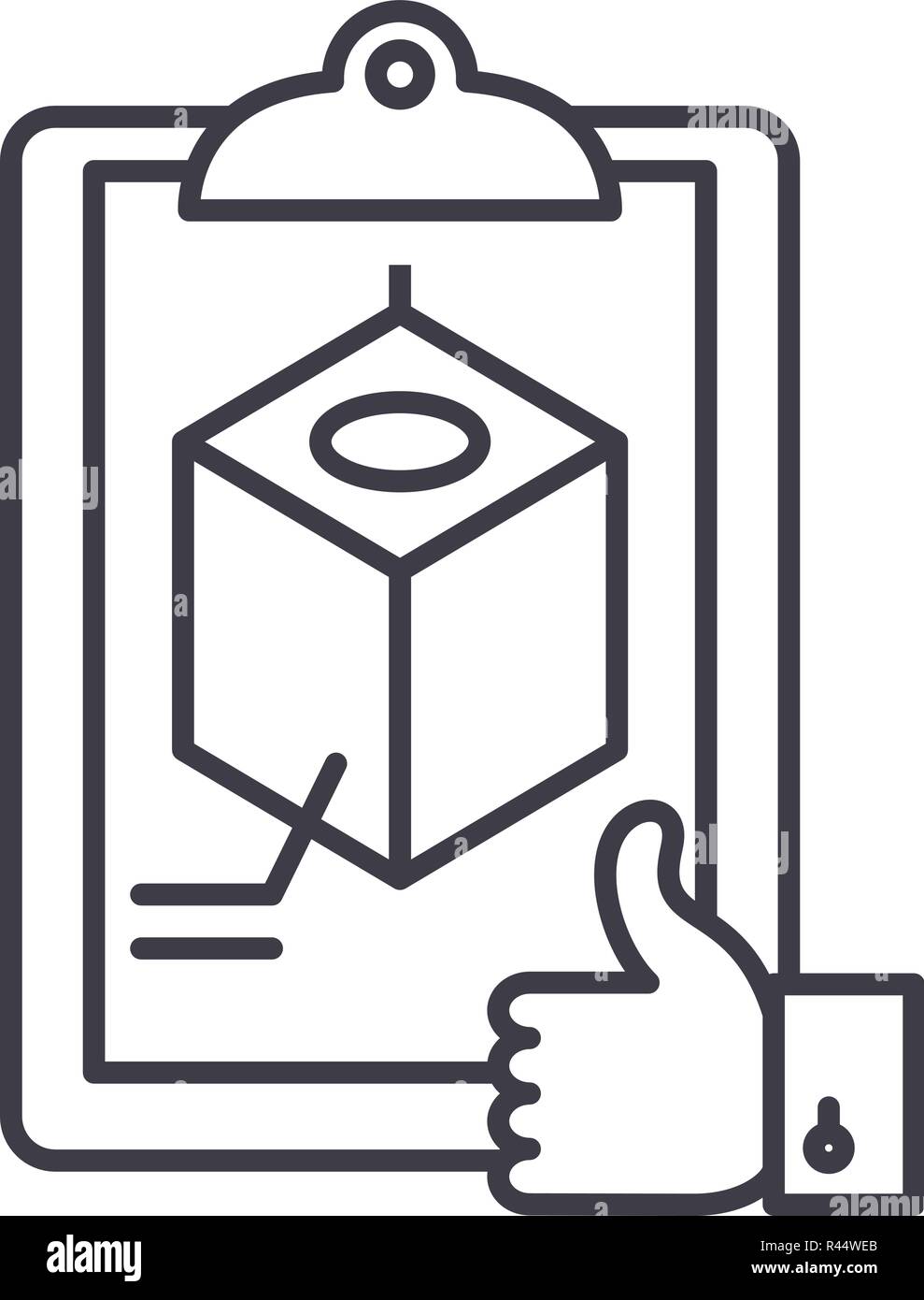 Project recognition line icon concept. Project recognition vector ...