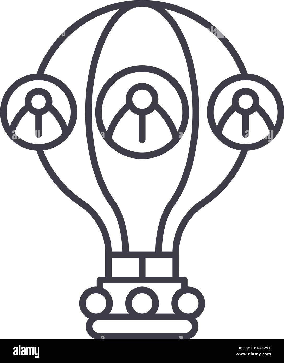 Project team line icon concept. Project team vector linear illustration ...