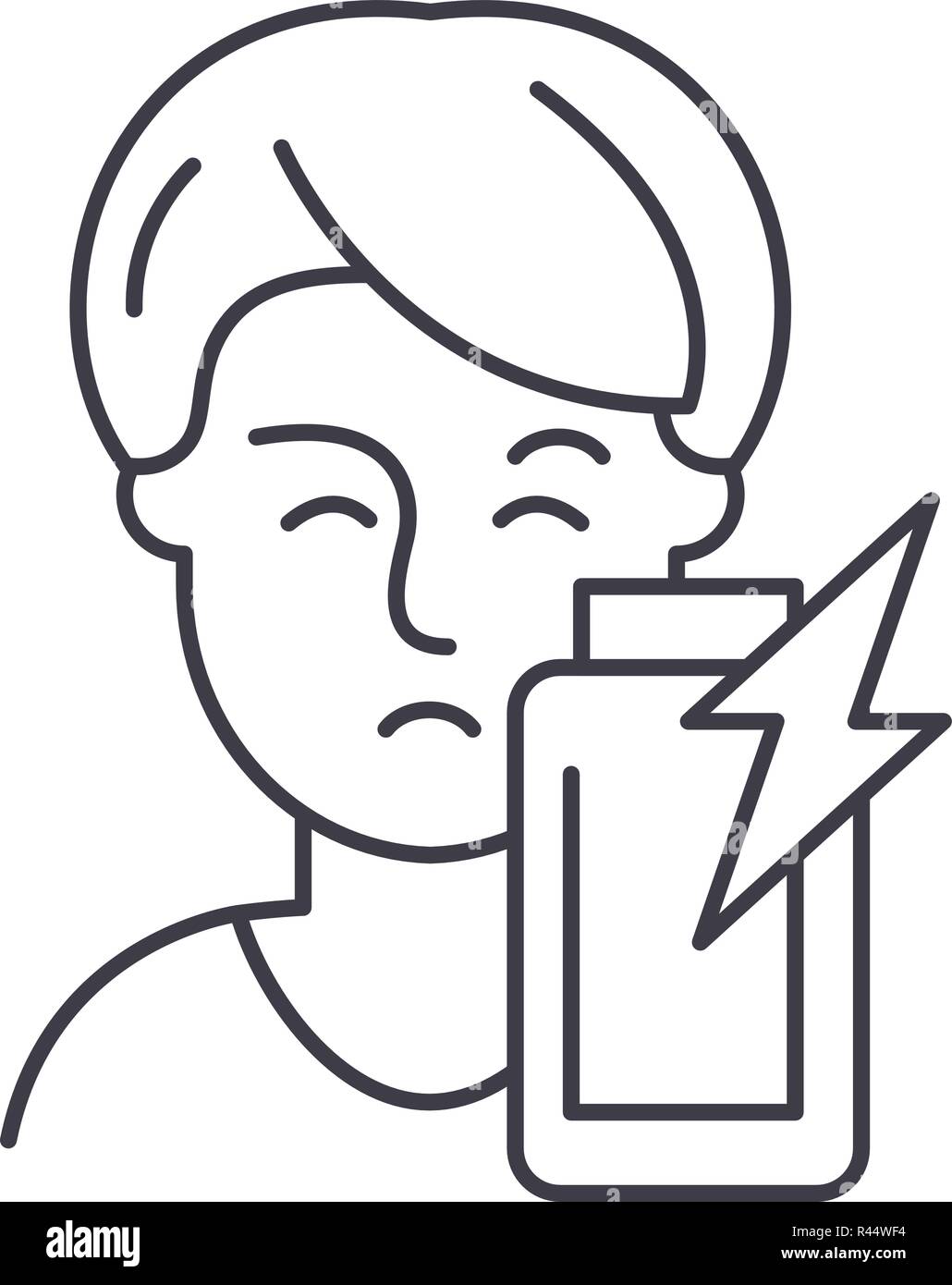 Psychological dependence line icon concept. Psychological dependence ...