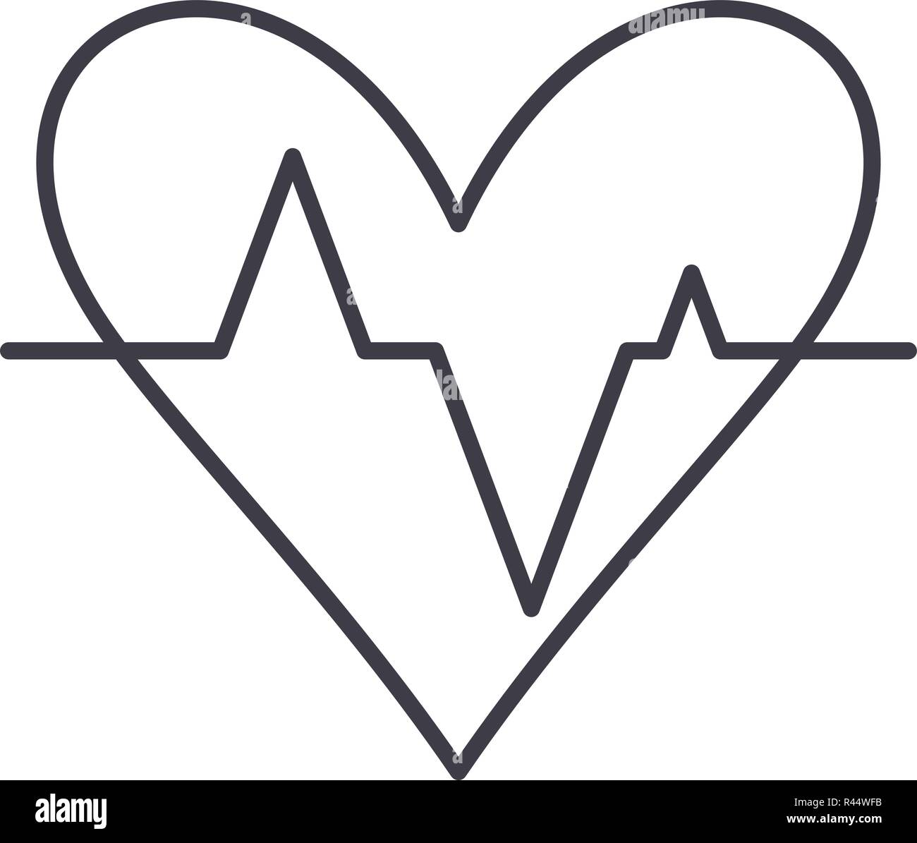 Pulse line icon concept. Pulse vector linear illustration, symbol, sign ...