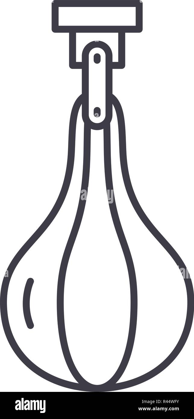 Punching bag line icon concept. Punching bag vector linear illustration ...