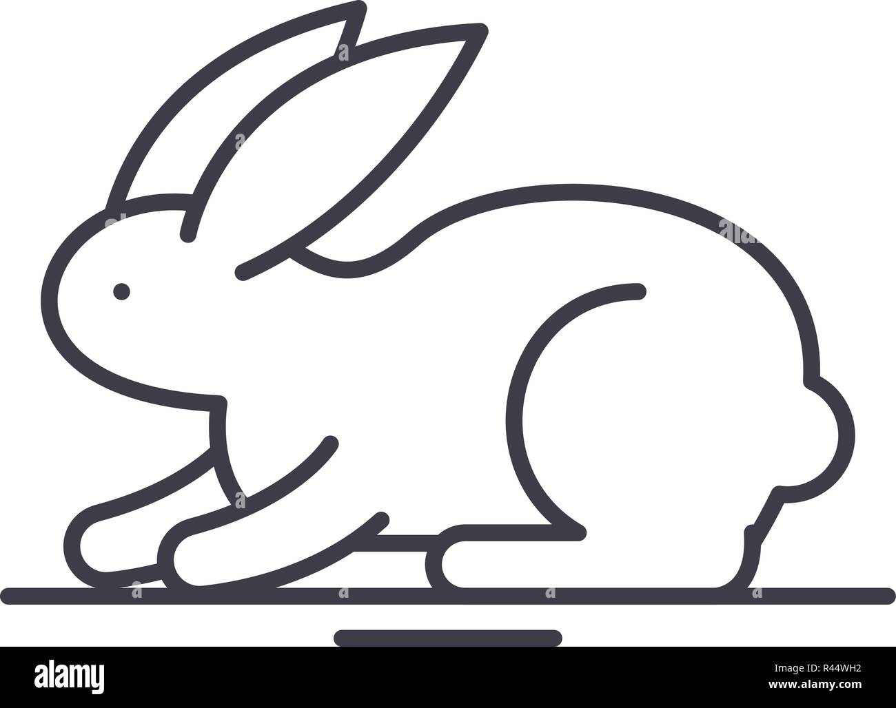 Rabbit line icon concept. Rabbit vector linear illustration, symbol ...