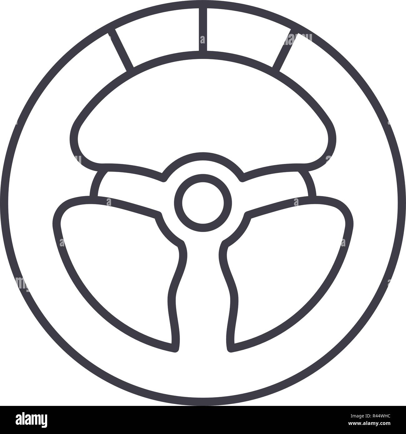 Racing wheel line icon concept. Racing wheel vector linear illustration ...
