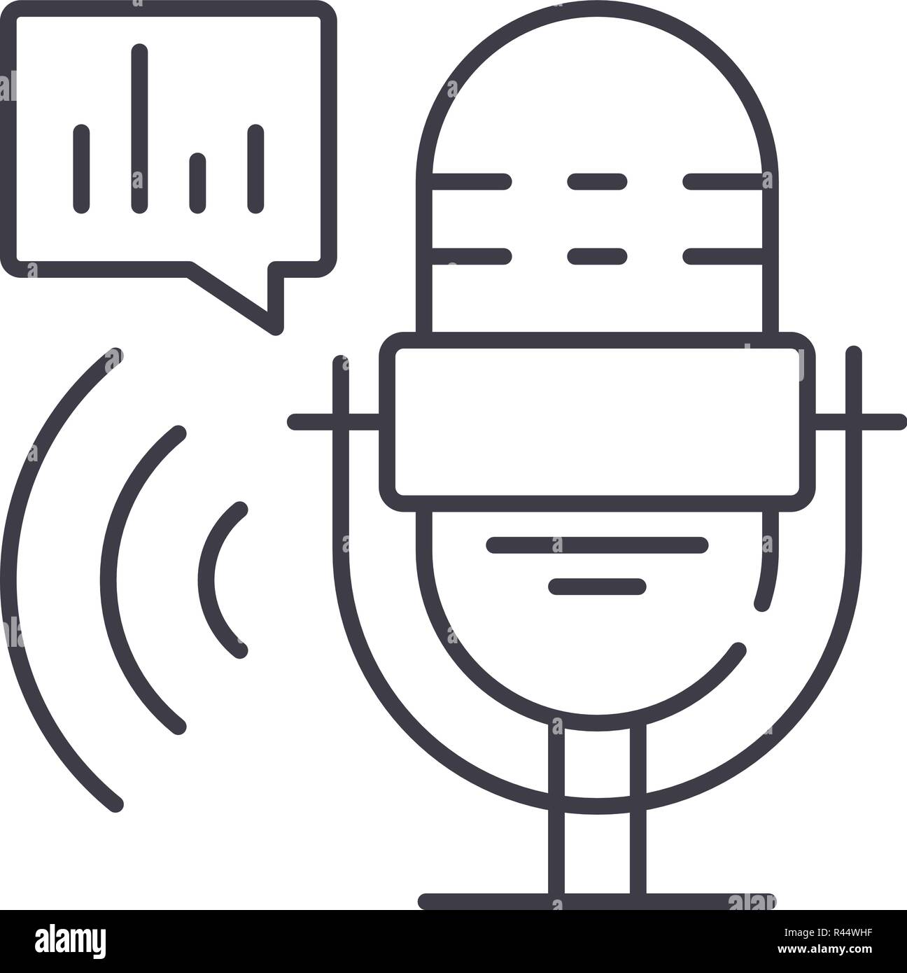 Radio show line icon concept. Radio show vector linear illustration ...
