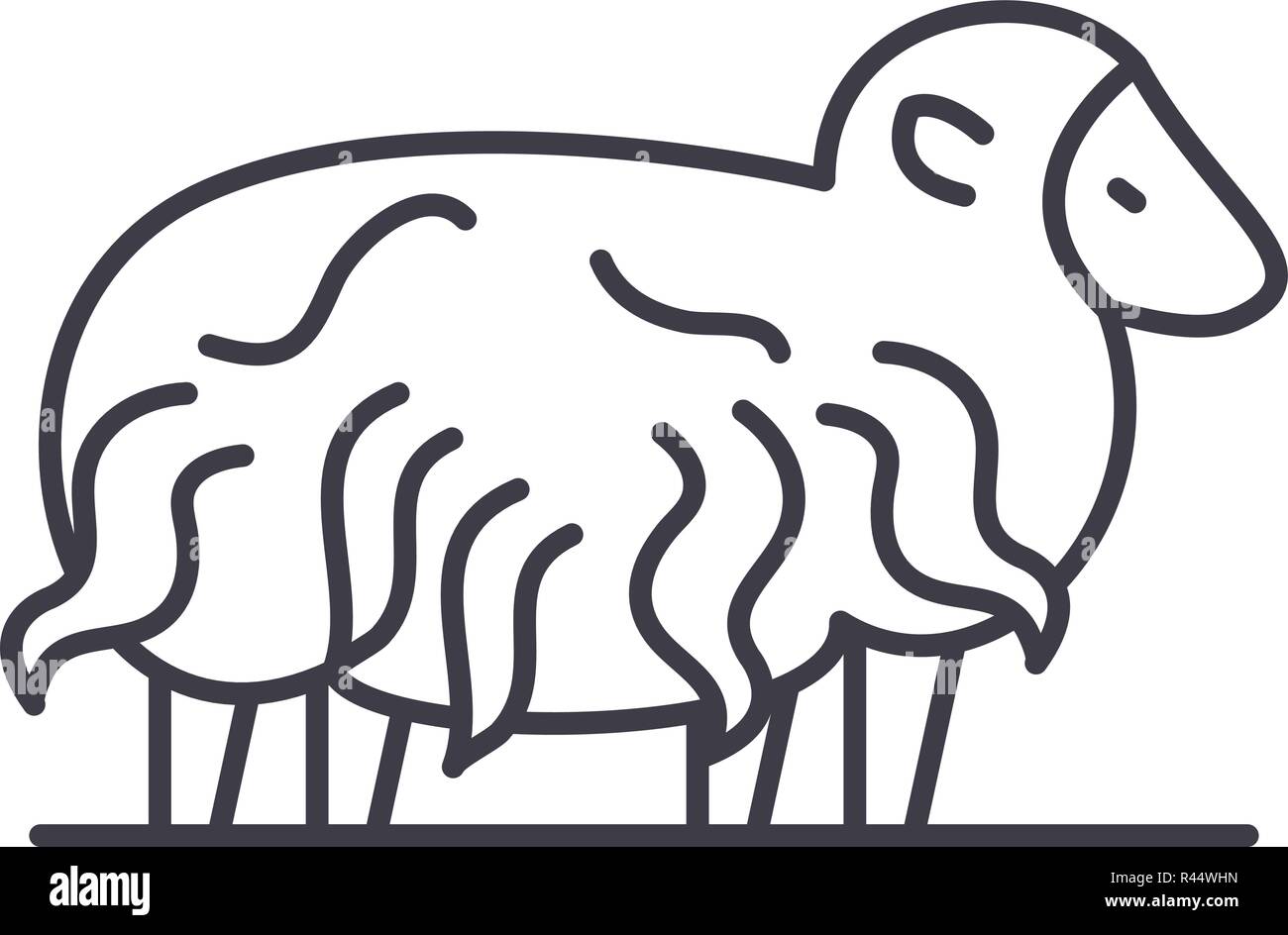 Ram line icon concept. Ram vector linear illustration, symbol, sign ...