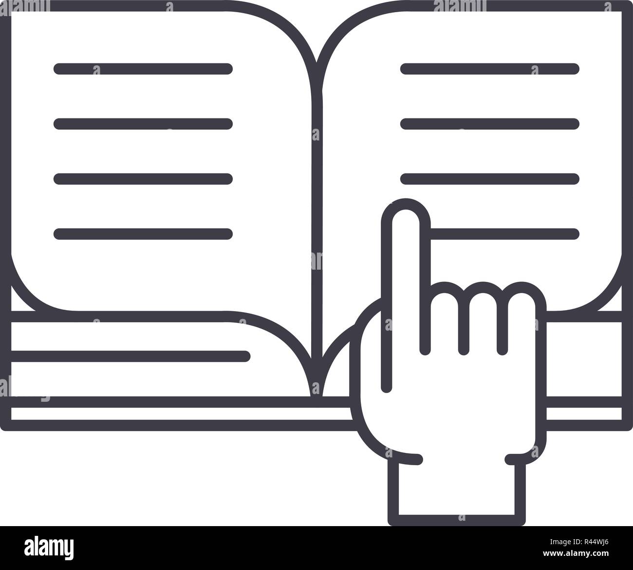 Reading of books line icon concept. Reading of books vector linear ...