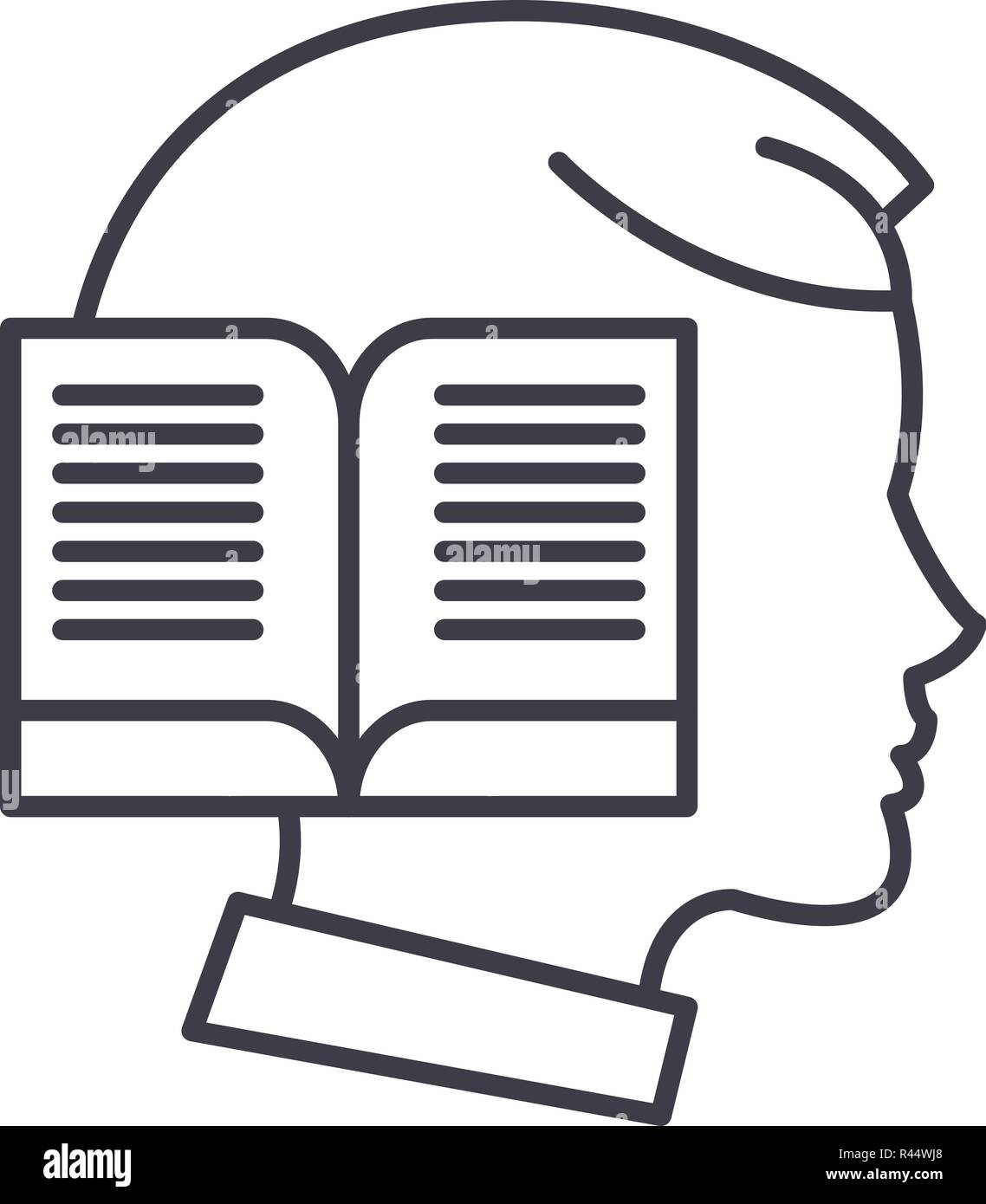 Reading time line icon concept. Reading time vector linear illustration ...