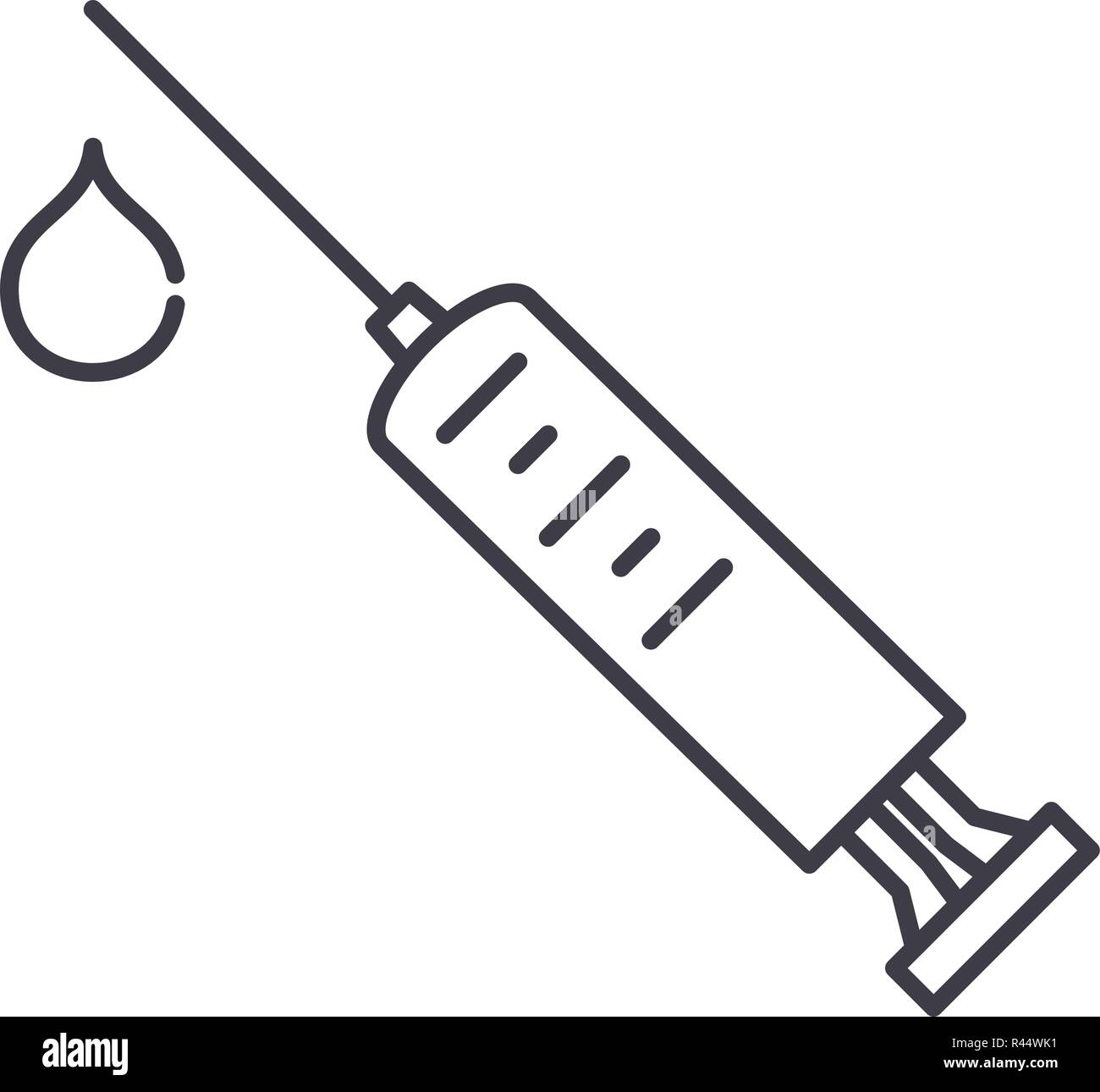 Receiving injections line icon concept. Receiving injections vector ...