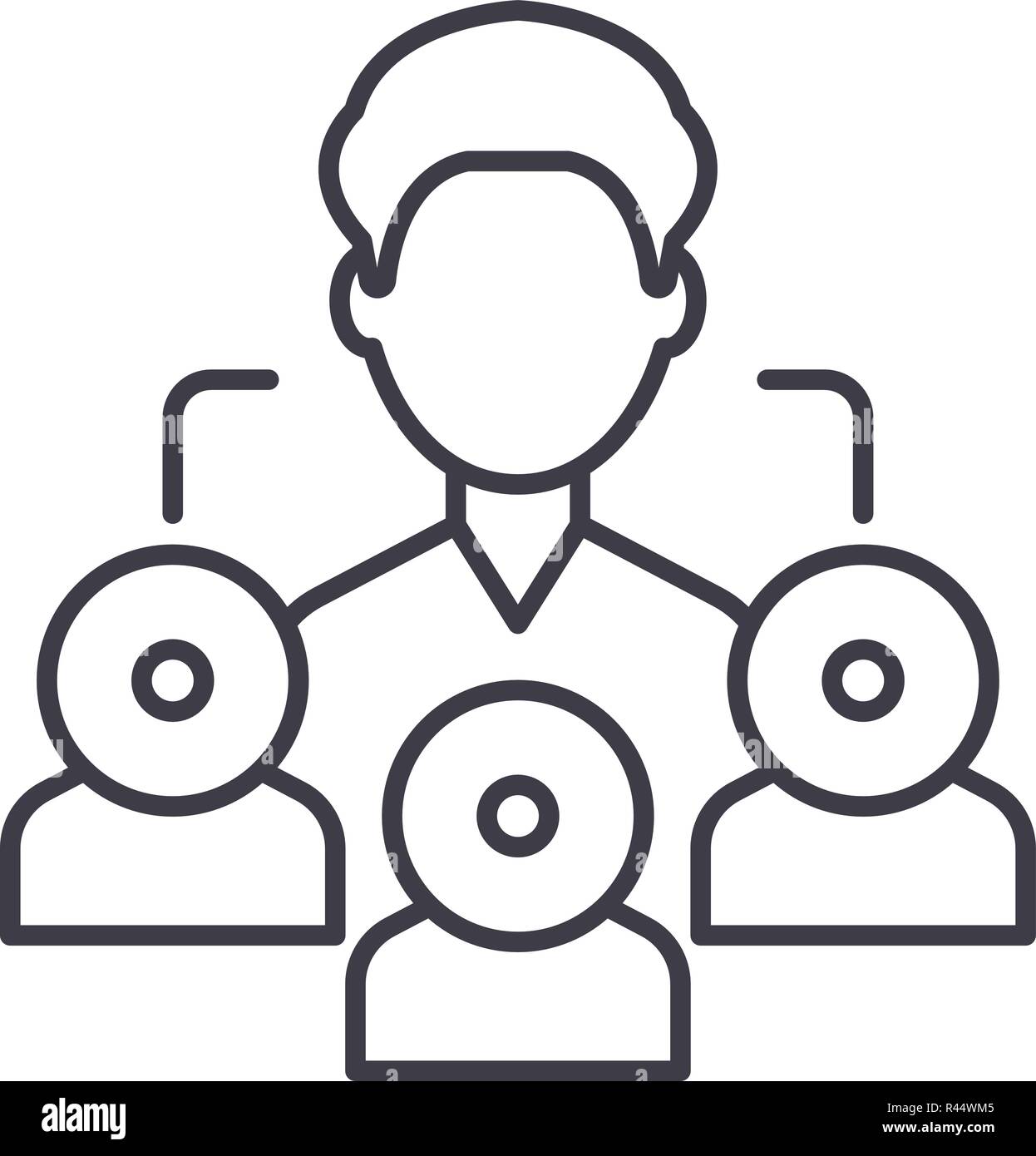 Referral marketing line icon concept. Referral marketing vector linear ...