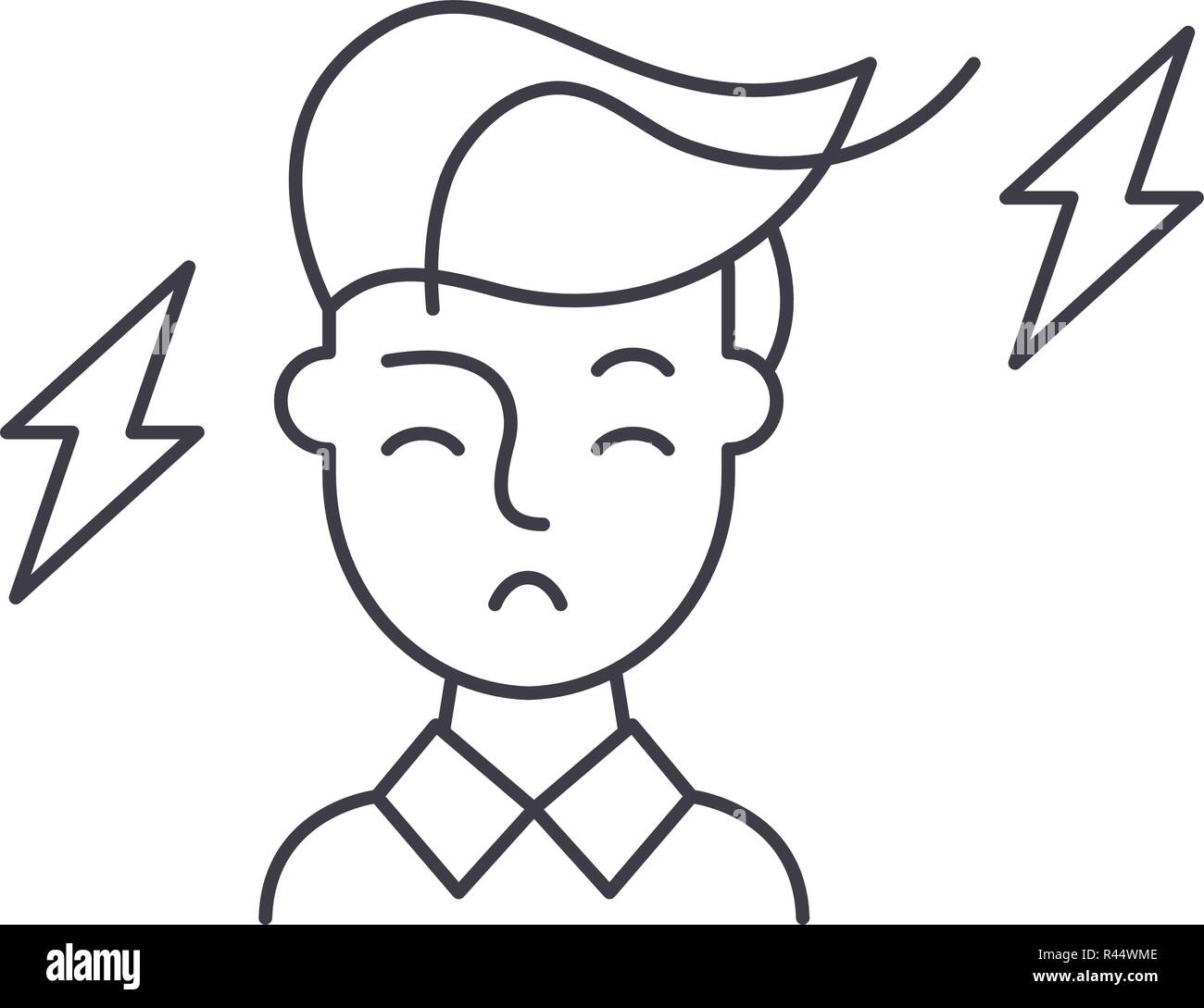 Reflection line icon concept. Reflection vector linear illustration ...