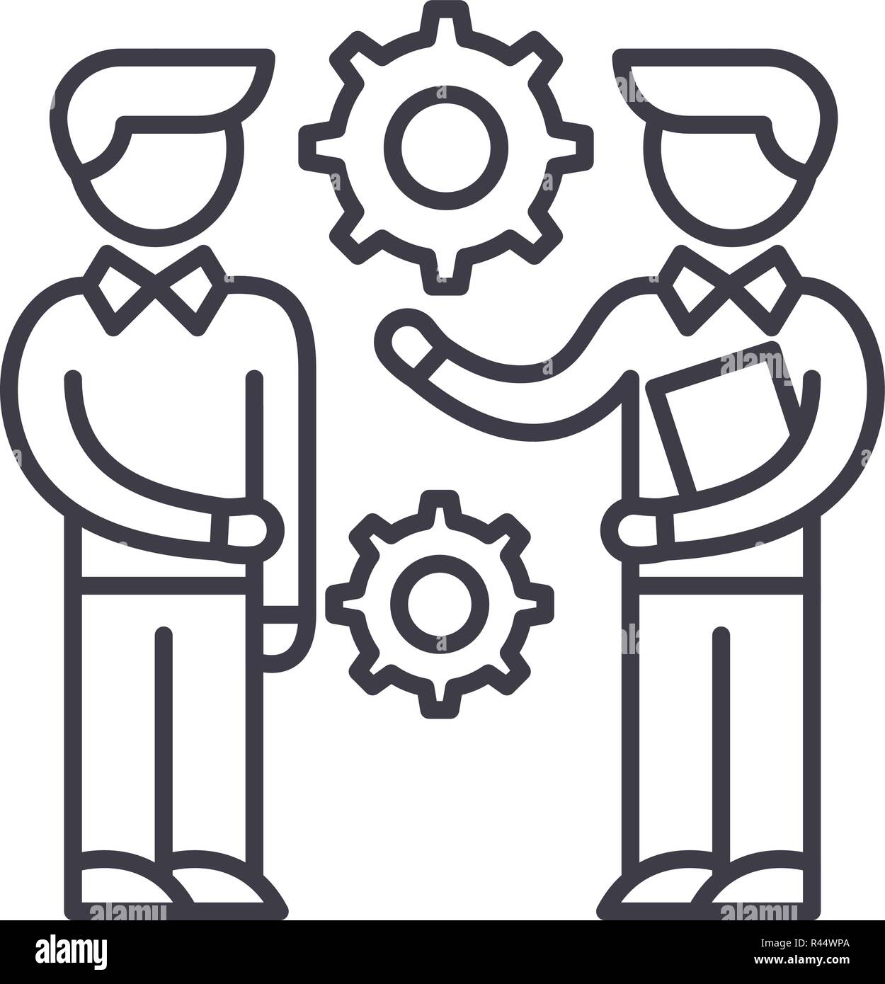 Research project line icon concept. Research project vector linear ...