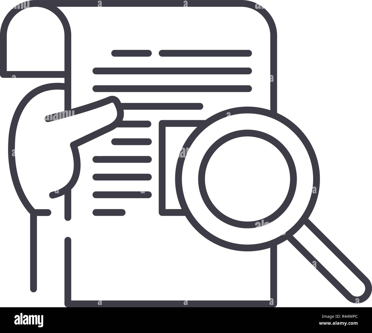 Research report line icon concept. Research report vector linear ...