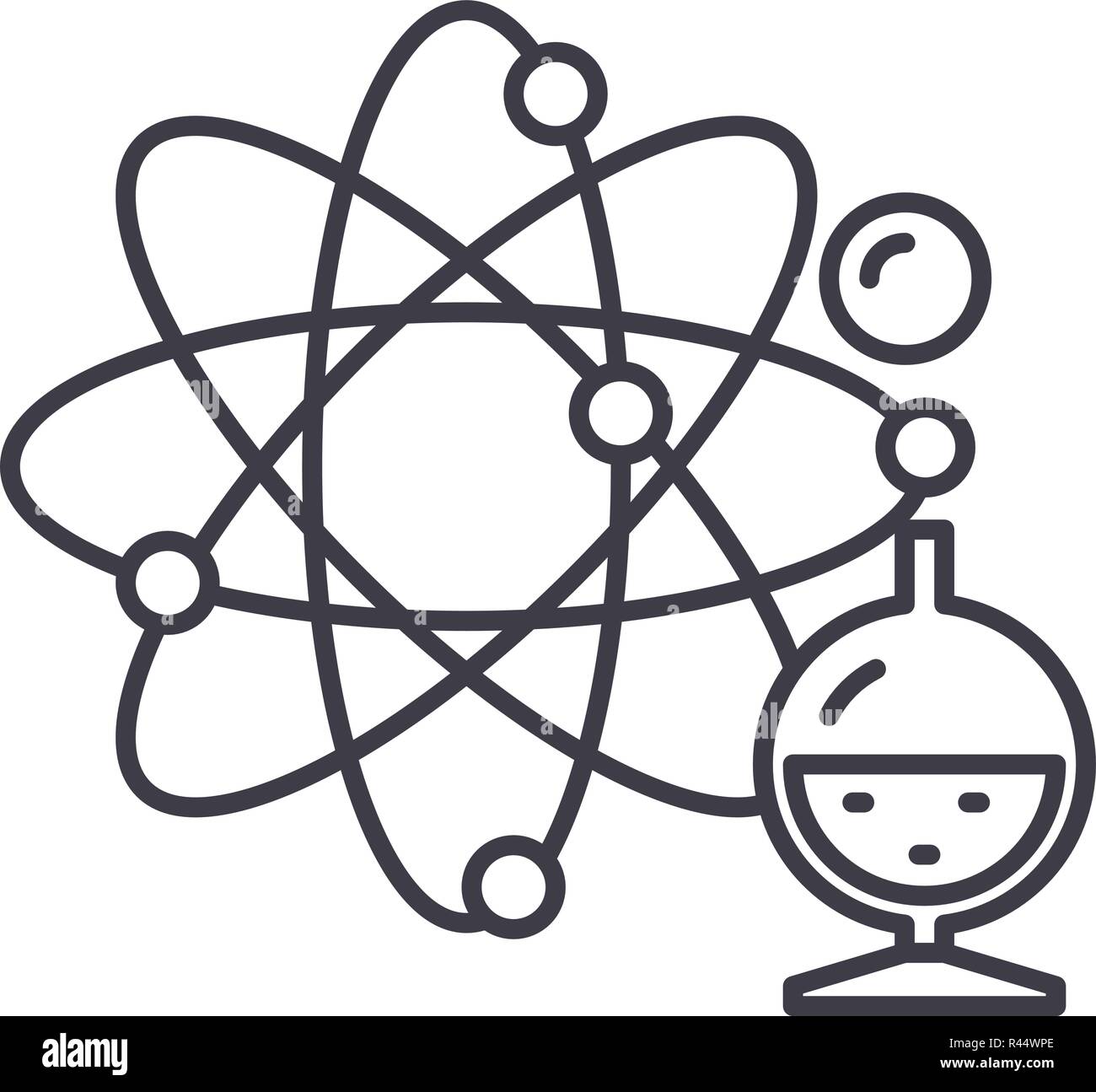 Research technology line icon concept. Research technology vector ...