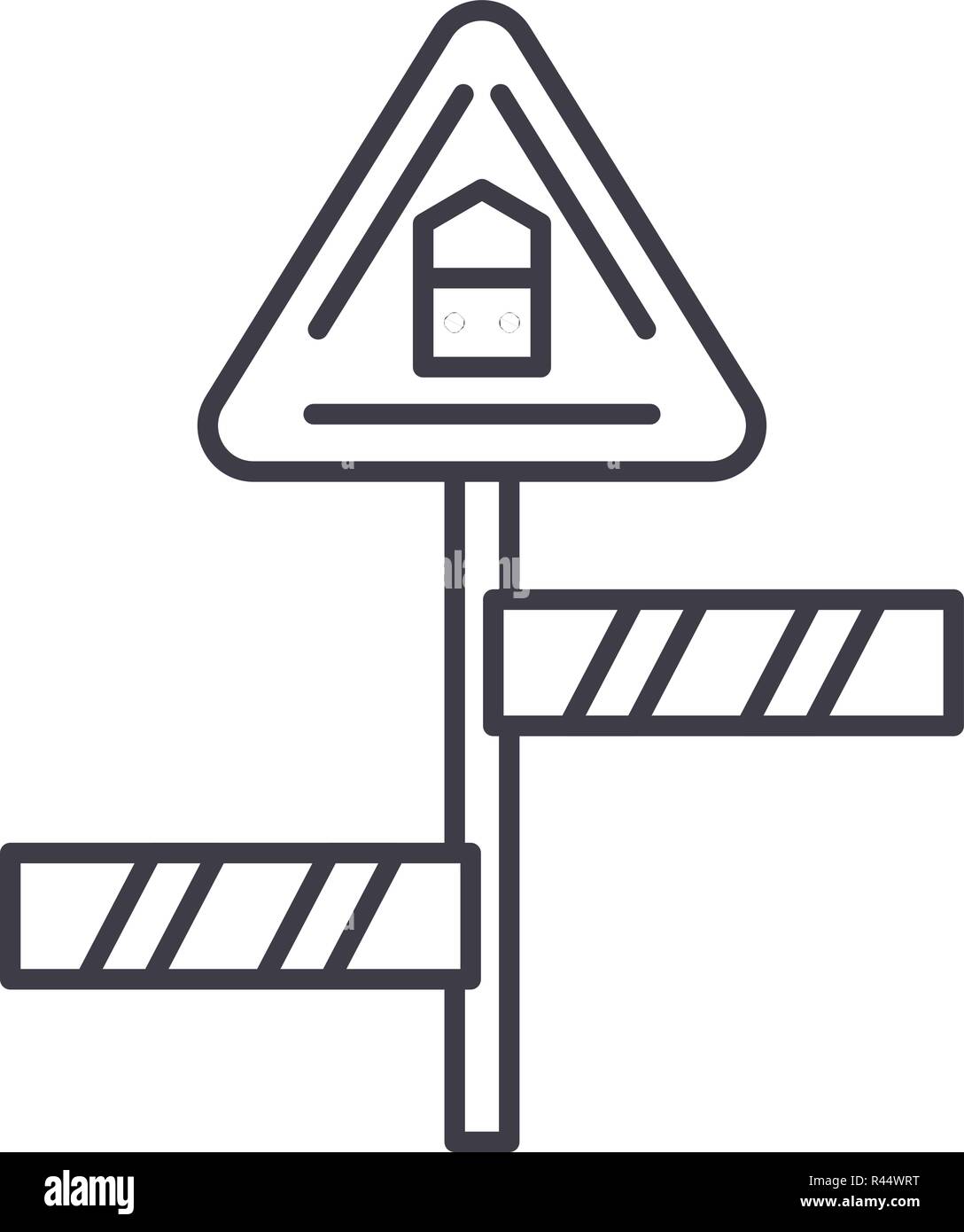Road sign line icon concept. Road sign vector linear illustration ...