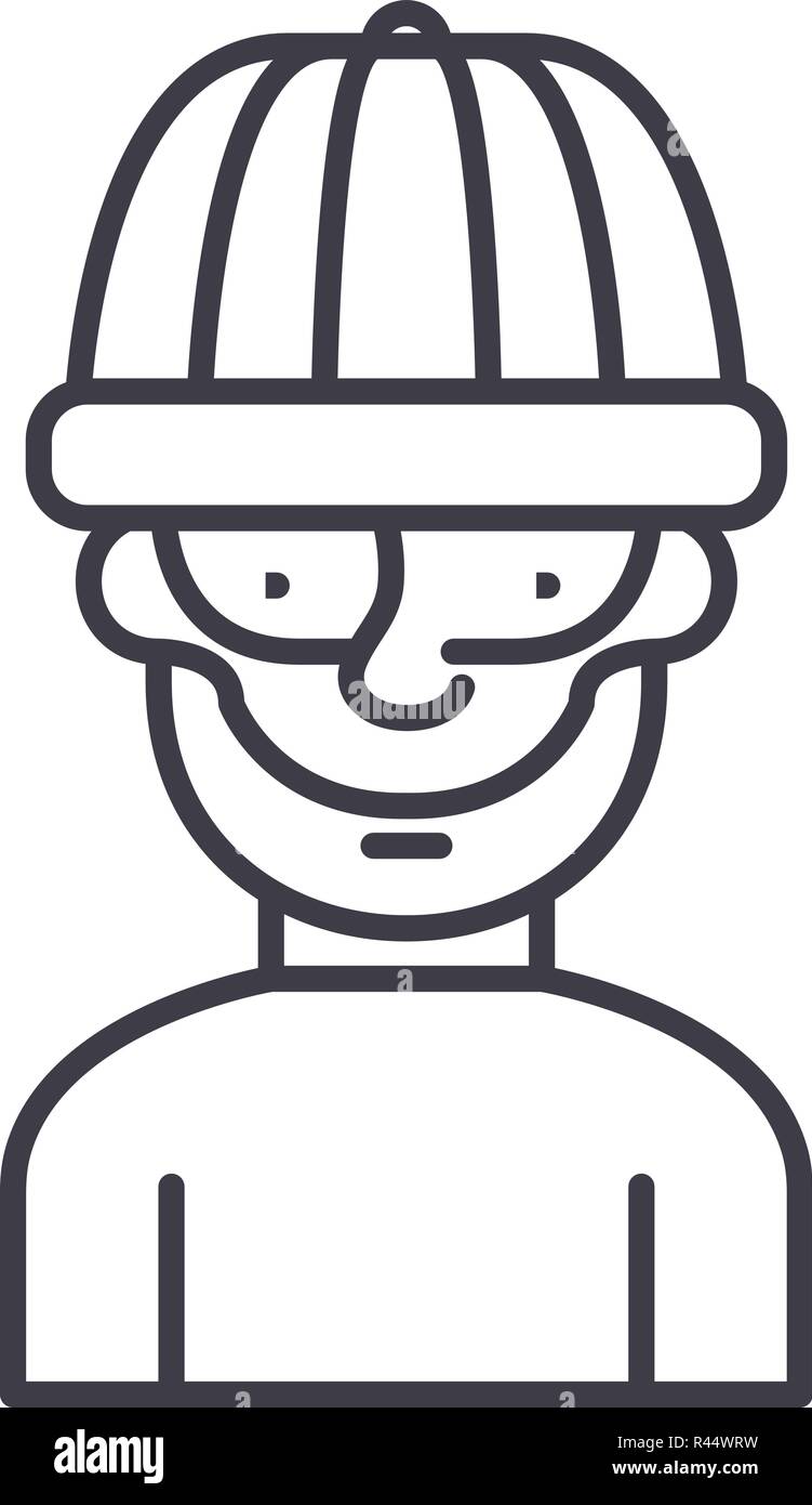 Robber line icon concept. Robber vector linear illustration, symbol ...