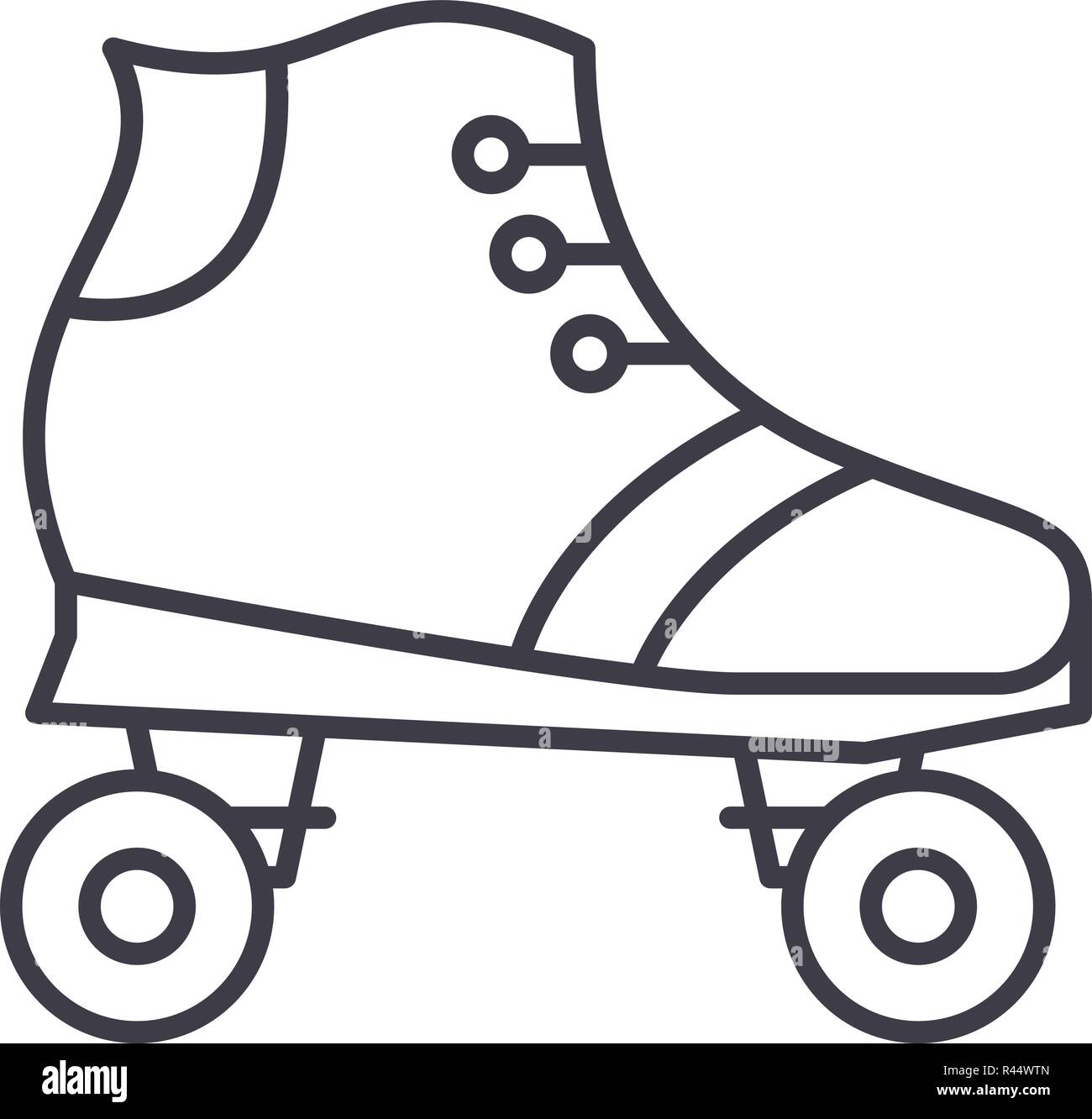 Roller skates line icon concept. Roller skates vector linear ...