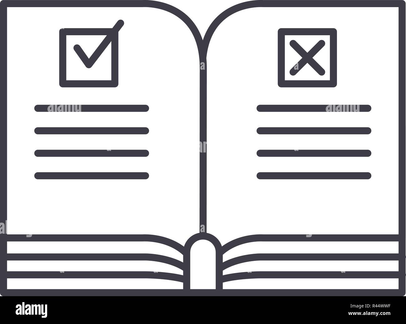 Rules line icon concept. Rules vector linear illustration, symbol, sign ...