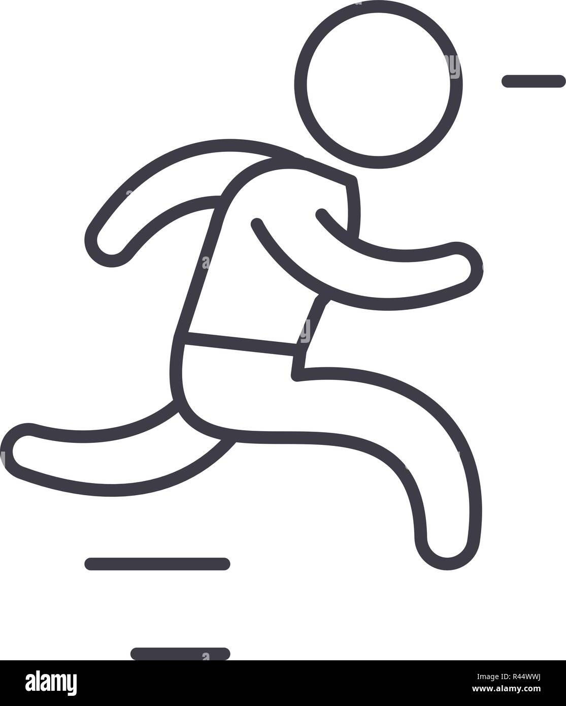 Run line icon concept. Run vector linear illustration, symbol, sign ...