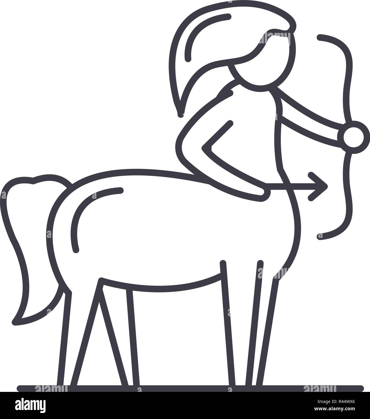 Sagittarius zodiac sign line icon concept. Sagittarius zodiac sign ... Sagittarius zodiac sign line icon concept. Sagittarius zodiac sign ...