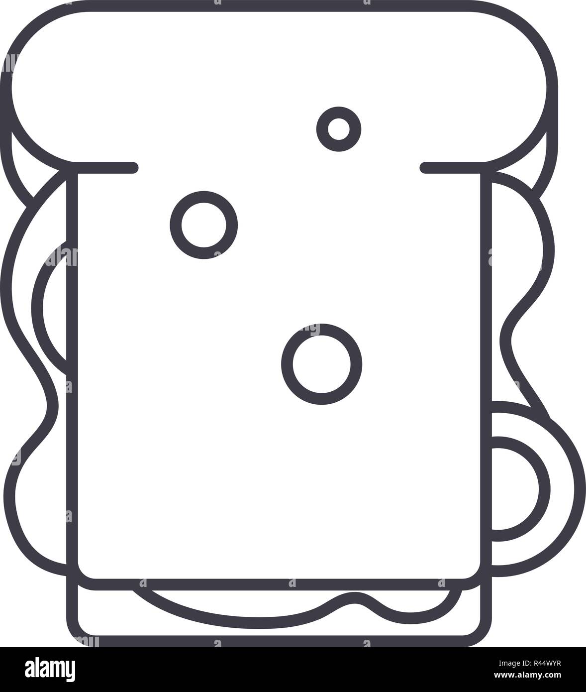 Sandwich line icon concept. Sandwich vector linear illustration, symbol ...
