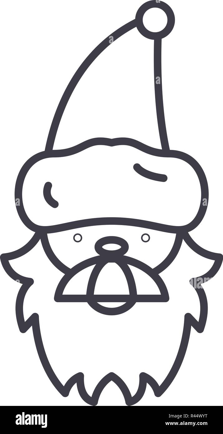 Santa claus line icon concept. Santa claus vector linear illustration ...