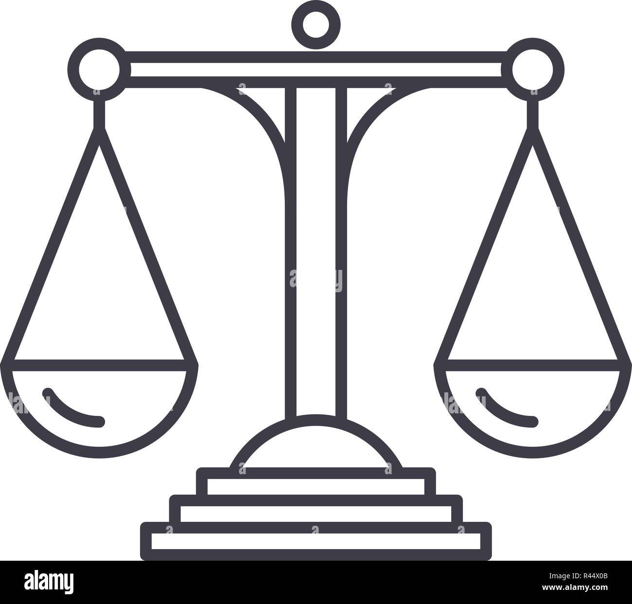 Scales of justice line icon concept. Scales of justice vector linear ...