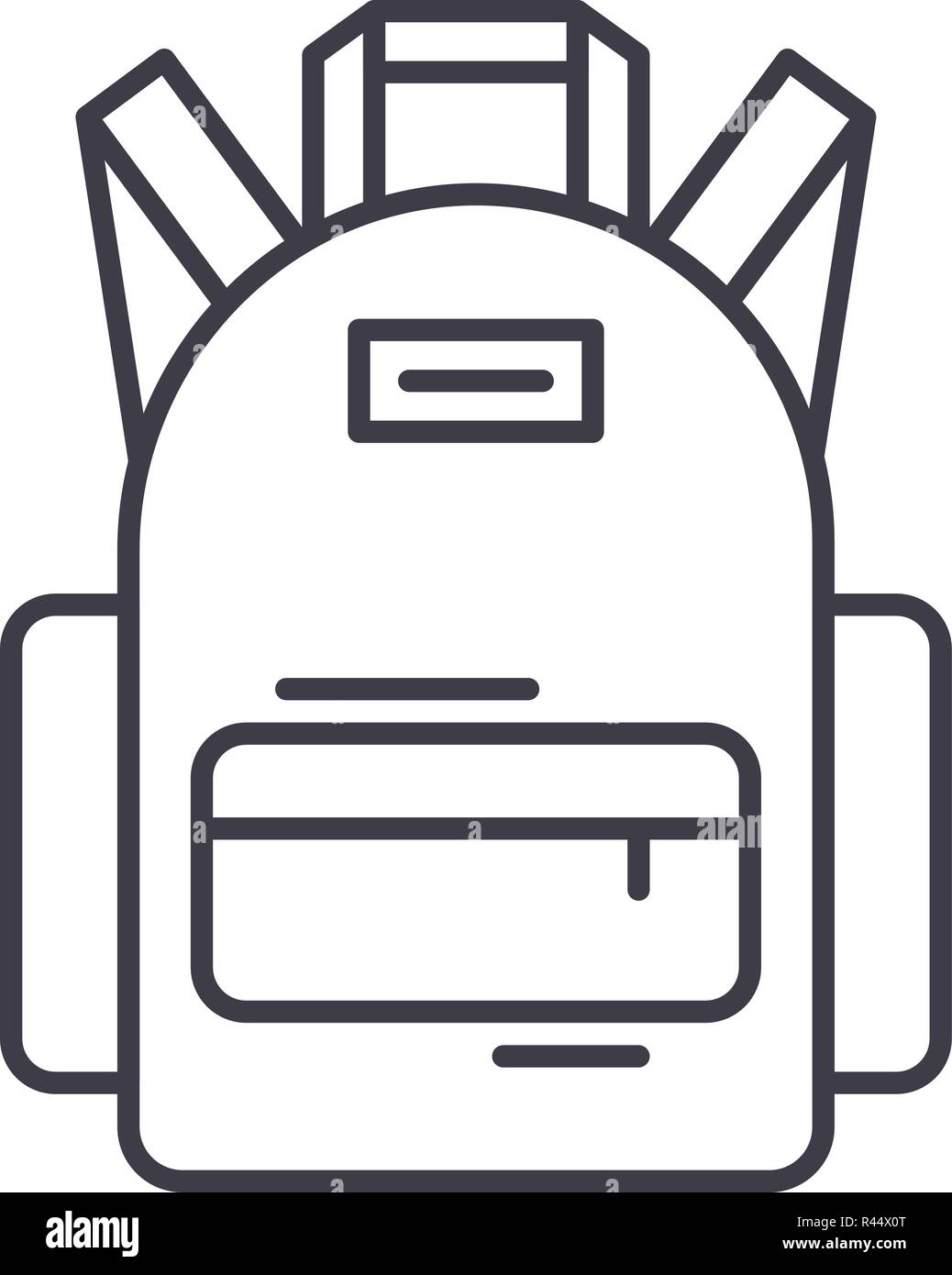 School bag line icon concept. School bag vector linear illustration ...