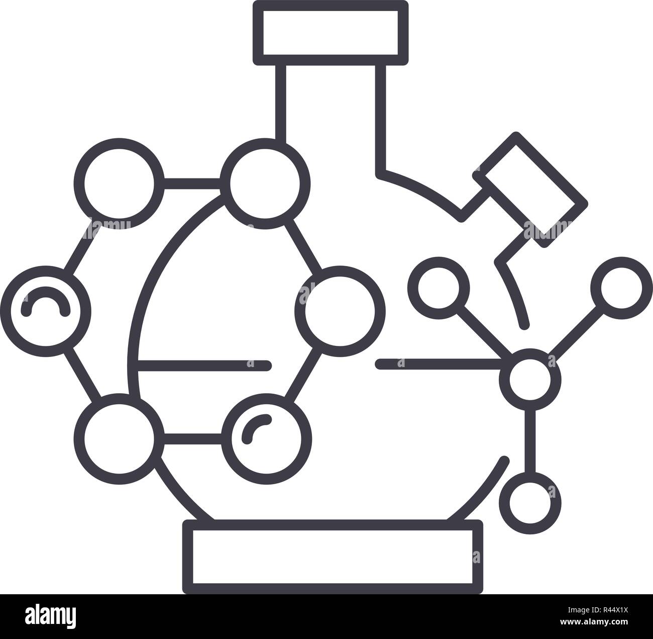 Scientific research line icon concept. Scientific research vector ...