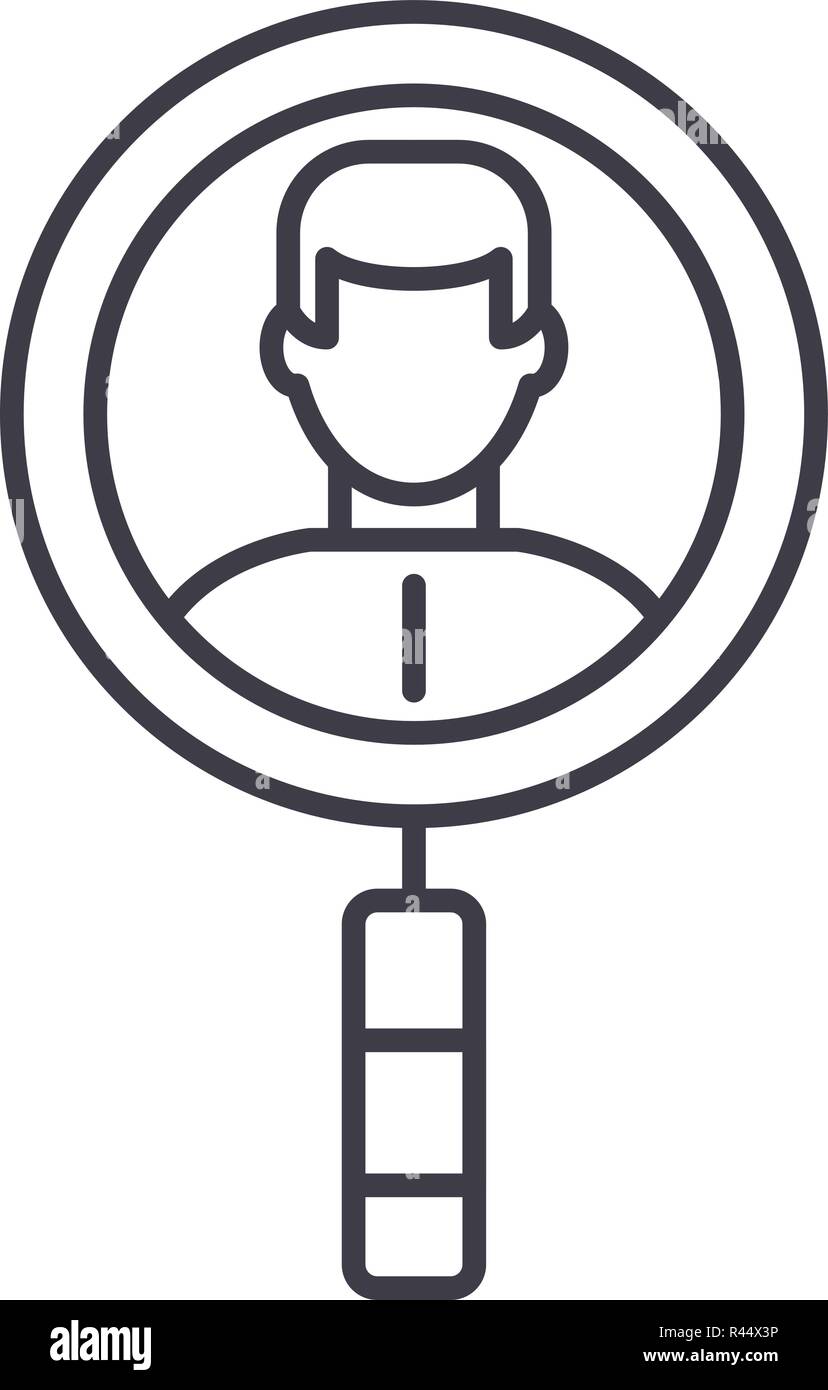 Search for colleagues line icon concept. Search for colleagues vector ...